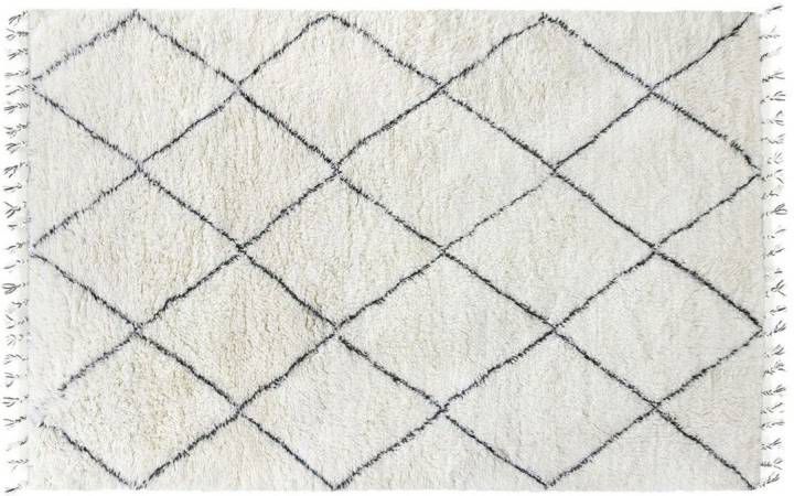 HKliving Kleed Berber zwart/wit wol 300x200 cm - Vloerkledenshoponline.nl